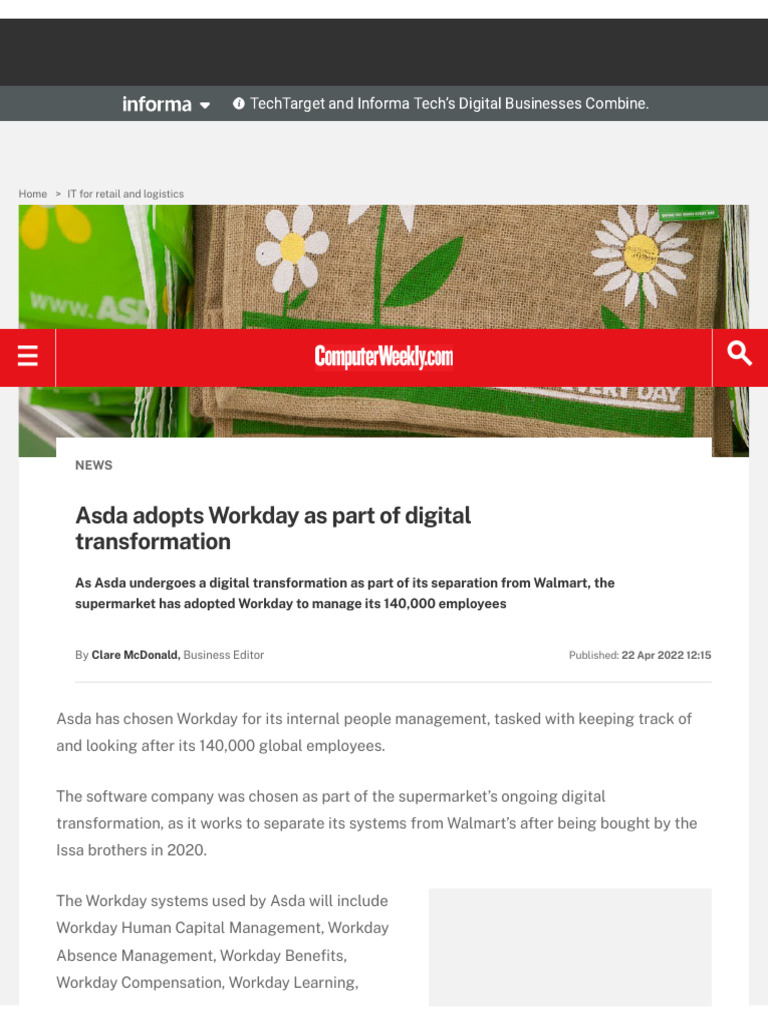 Asda Adopts Workday As Part of Digital Transformation - Computer Weekly ...