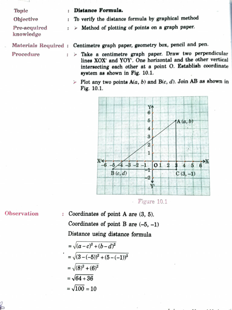 Verify Distance Formula Experiment | PDF
