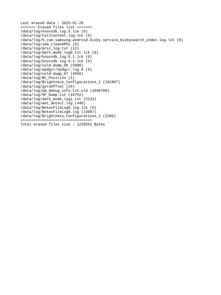 Erased Log by Sos | PDF