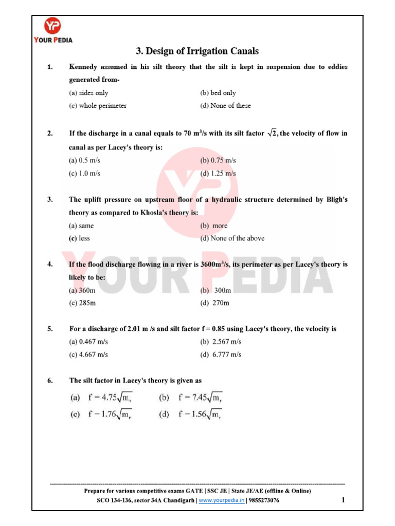 Irrigation Canal Design Principles | PDF