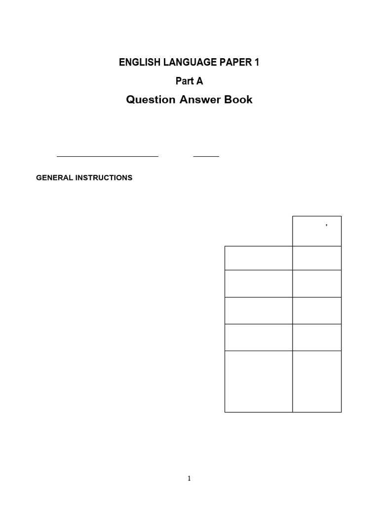 1920 S6 T2 Revision Paper (Reading) - Part A Question-Answer Book | PDF | Linguistics | Human ...