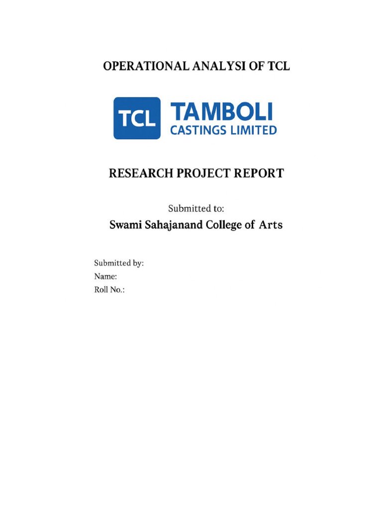 TCL Research Report With Image | PDF