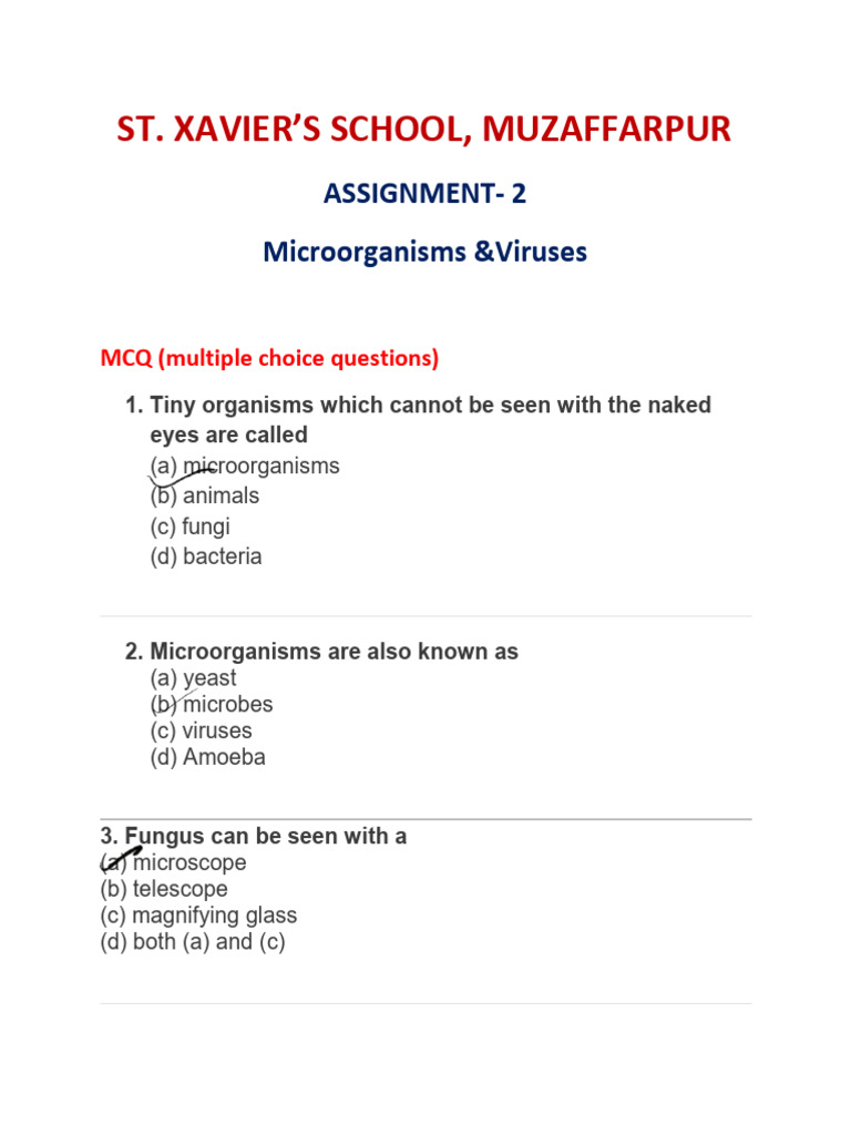 Science Class-8 Assg. 2 | PDF | Microorganism | Bacteria