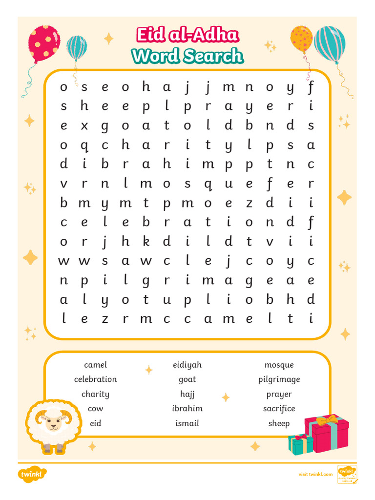 Ku Ece 1683718294 Eid Al Adha Word Search Ver 3 | PDF | Hajj