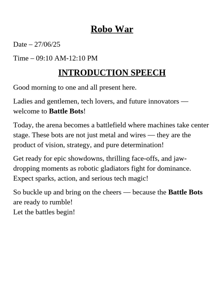 Sample Speeches | PDF