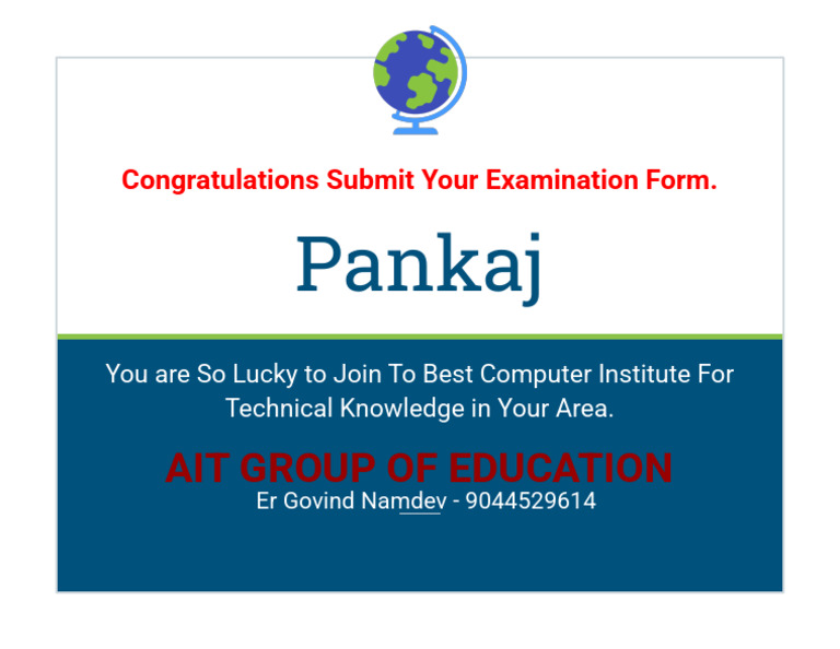 Pankaj Examination Form Submit | PDF