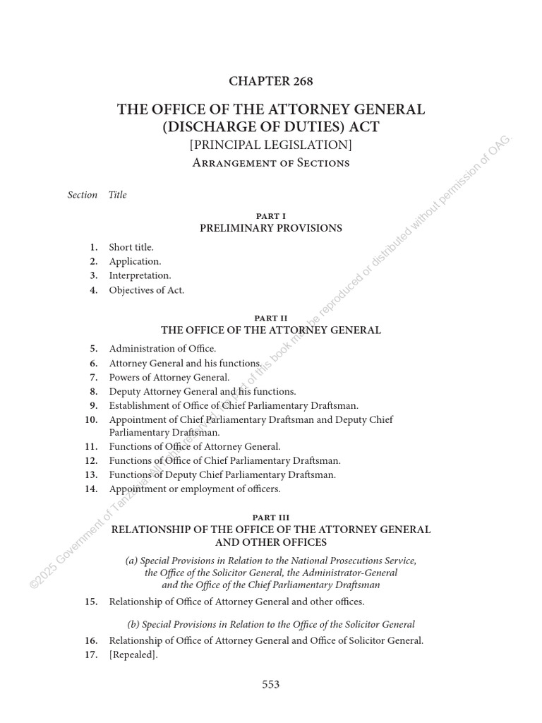 Attorney General Discharge of Duties Act | PDF | Attorney General ...