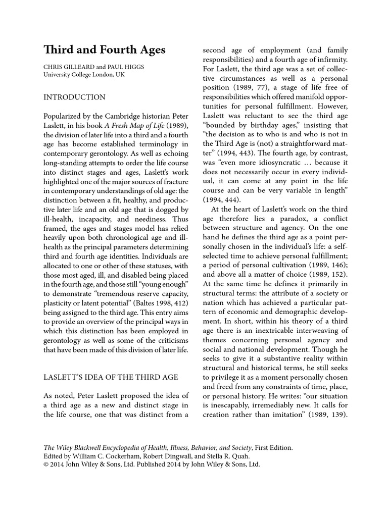 Third and Fourth Ages 2 | PDF | Ageing | Liberal Arts Education