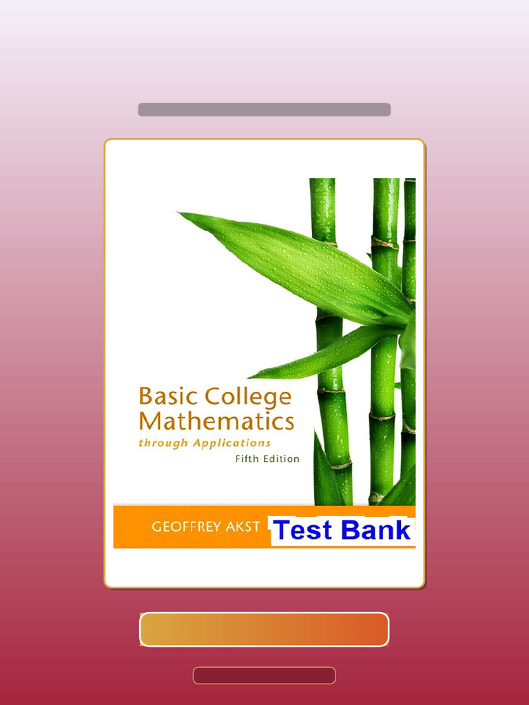 Basic College Mathematics Through Applications 5th Edition Akst Fast ...