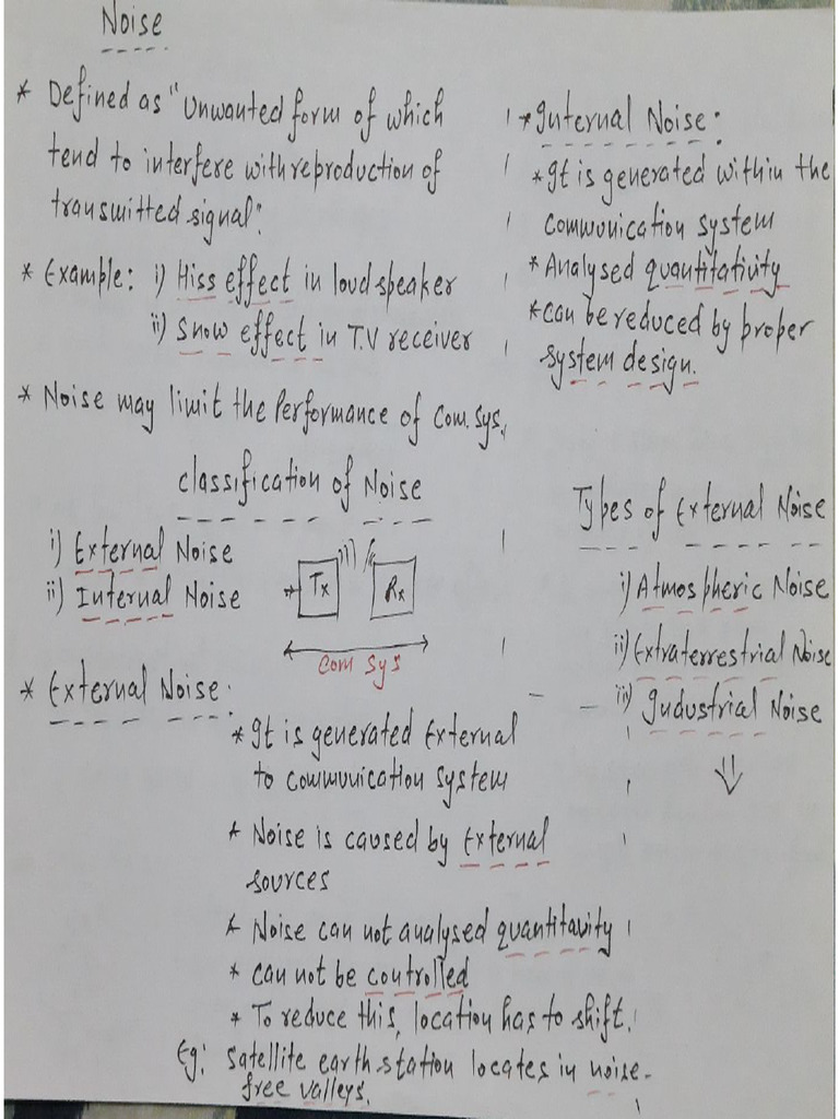 Lec - 95 To 98 Noise & It's Types - Com Sys | PDF