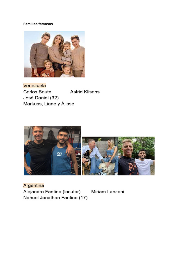 Familias Famosas | PDF