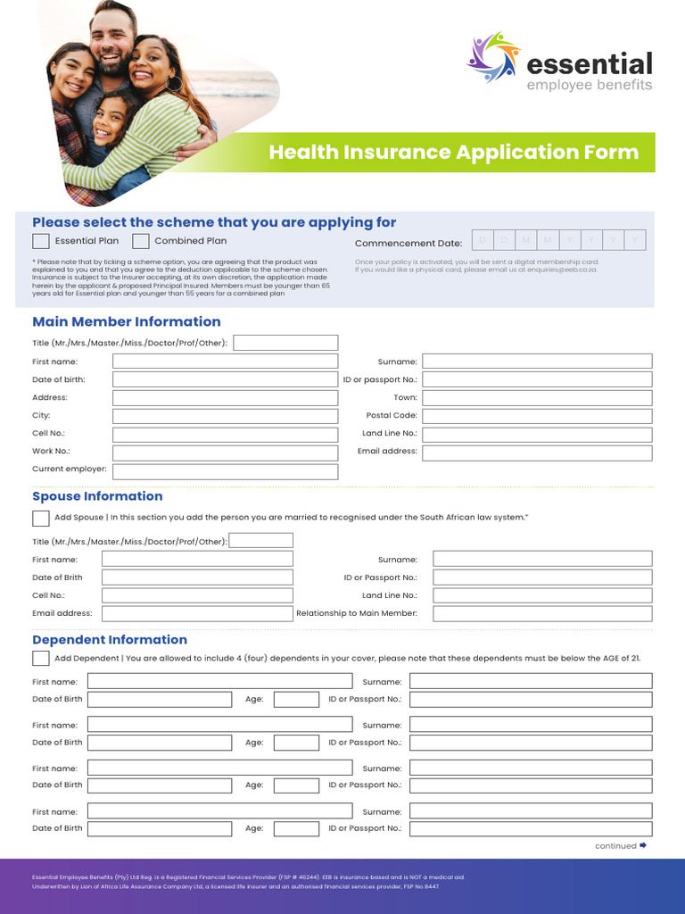 A. Health Combined Application Form 2025 (1) 2 | PDF | Insurance | Life ...