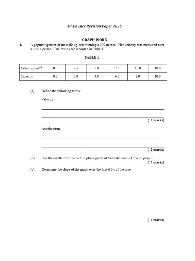2025 Physics Revision Paper Guide | PDF | Buoyancy | Heat
