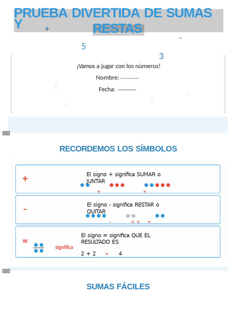 Prueba Matematicas Sumas Restas | PDF | Matemáticas