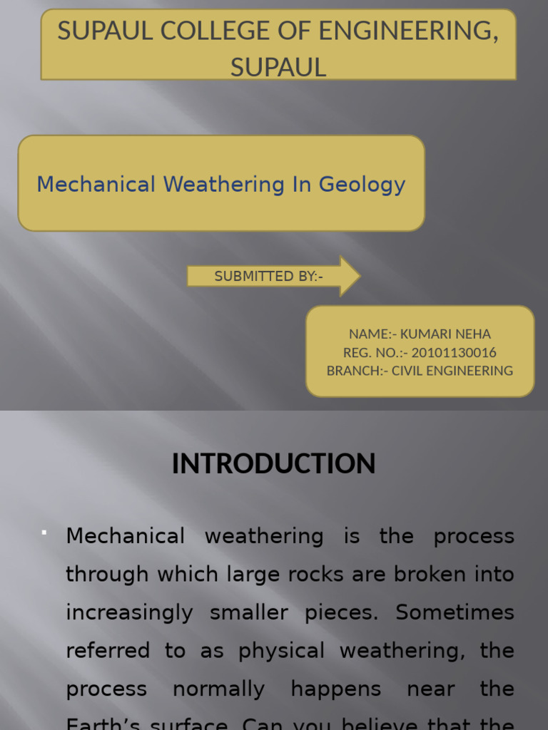 Understanding Mechanical Weathering | PDF | Weathering | Rock (Geology)
