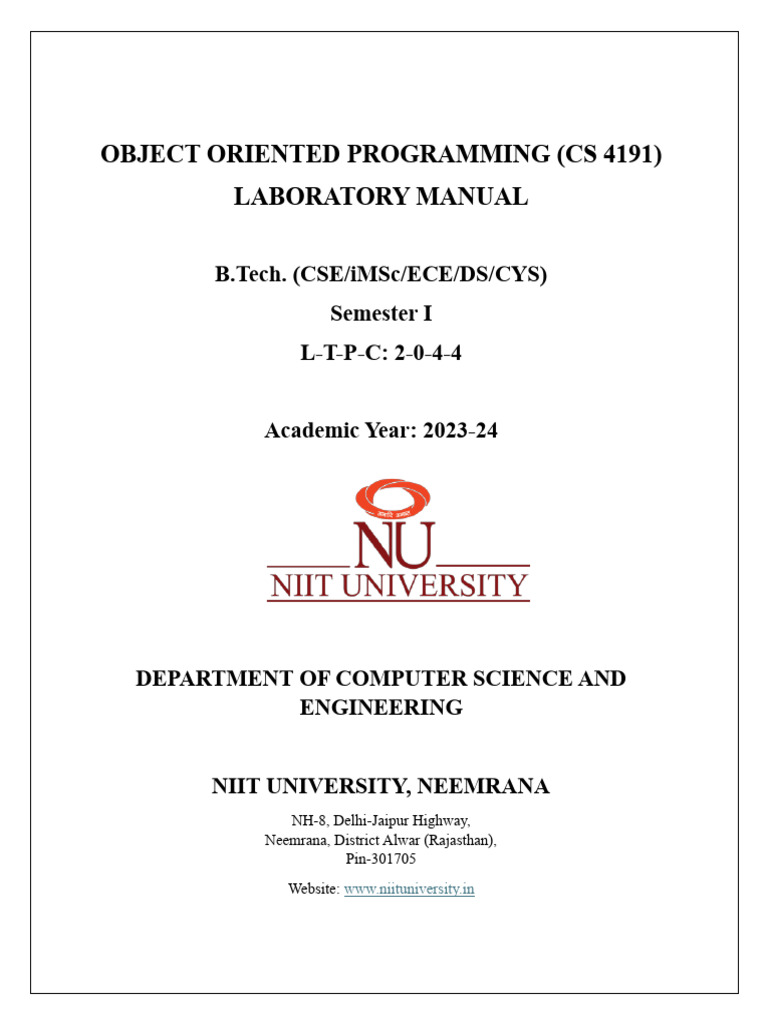 1726532641-Object Oriented Programming Lab Manual | PDF | Method (Computer Programming ...
