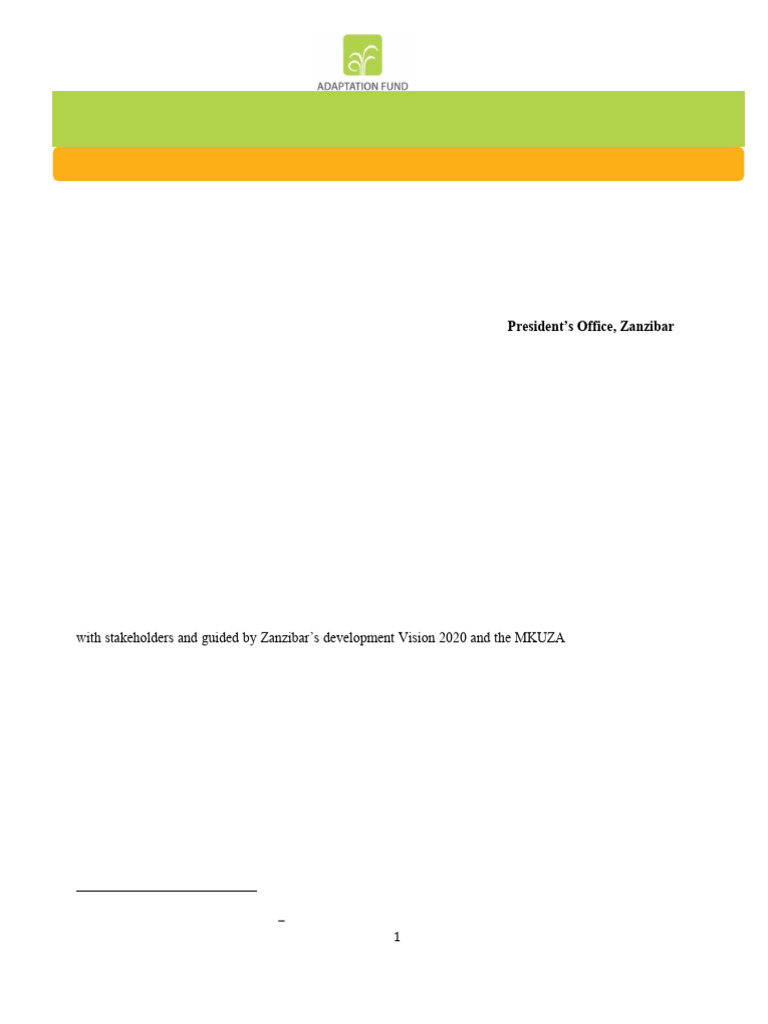 Full Proposal Zanzibar Project | PDF | Agriculture | Groundwater