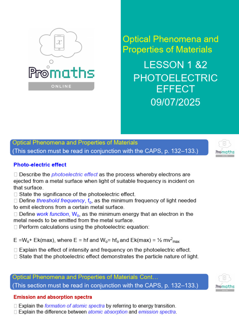 Photoelectric Effect Presentation Summary | PDF | Photoelectric Effect ...
