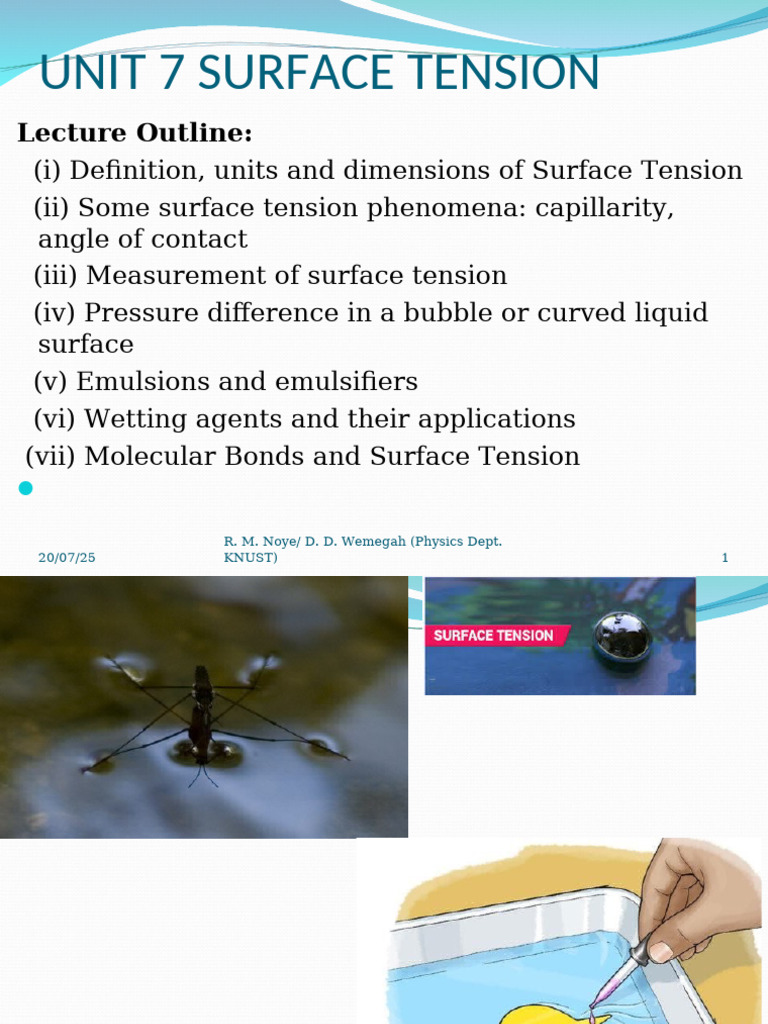 Understanding Surface Tension Concepts | PDF | Surface Tension | Adhesion
