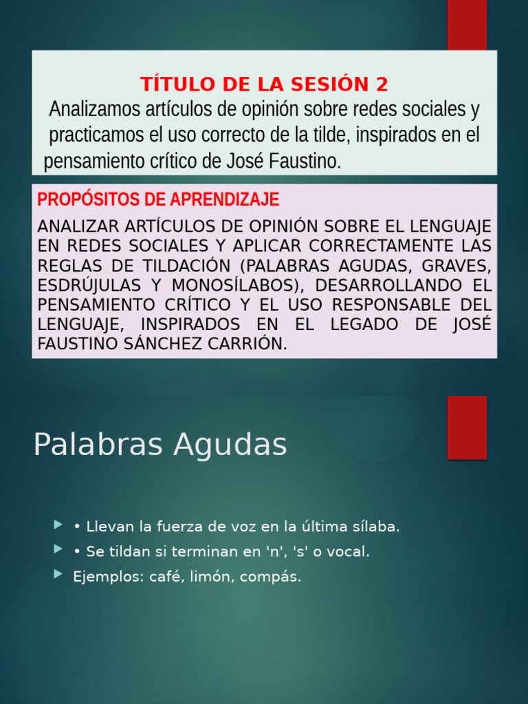 Diapositivas Uso Correcto de La Tilde | PDF