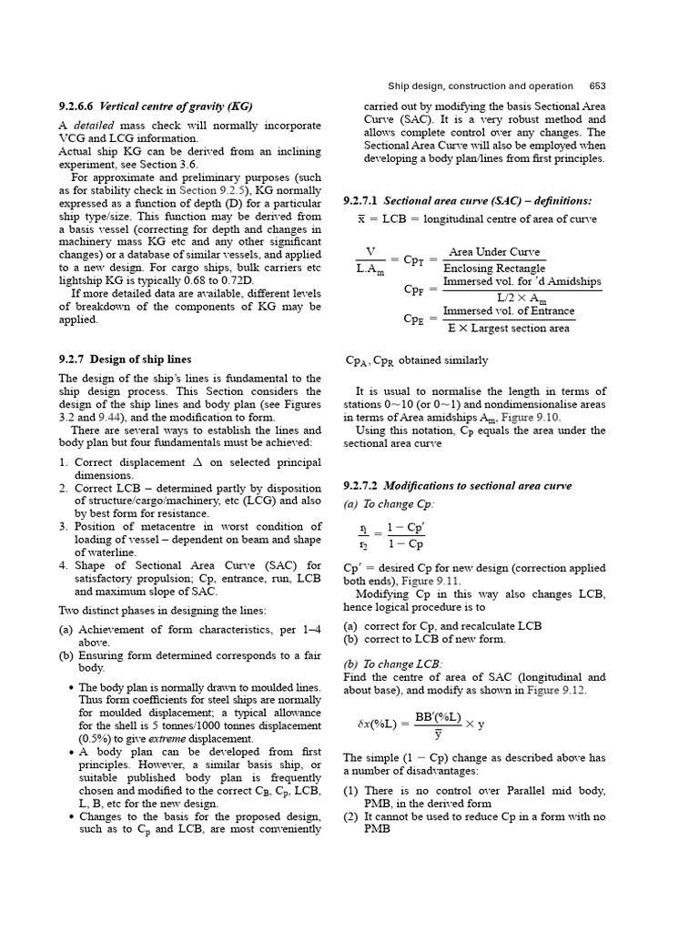Ship Design: VCG, Lines, and SAC Methods | PDF | Ships | Naval Architecture