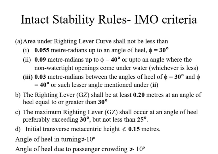N6 SBT302 SD I M5 SET1 Intact Stability IMO Criteria | PDF
