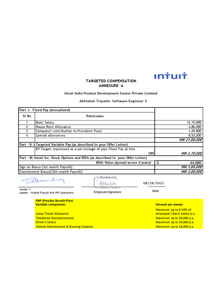 Please DocuSign Annexure - Abhishek Tripathi | PDF | Payroll | Factor Income Distribution