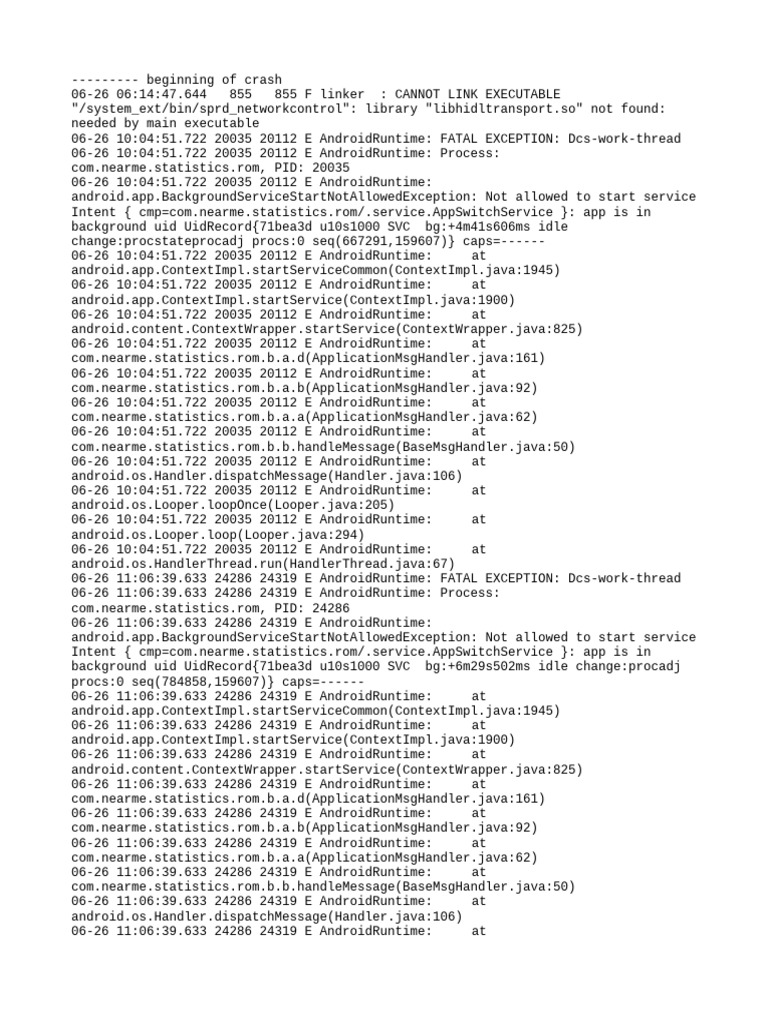 Standby Android Log 2025 0626 180418 | PDF | Computer Architecture | Software