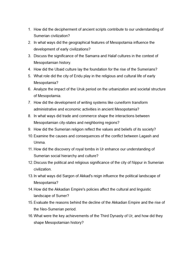 Mesopotamia and Birth of Civilization | PDF