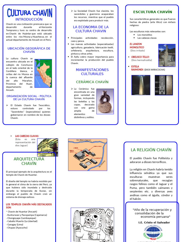 Triptico Cultura Chavin | PDF | Era precolombina | Andes