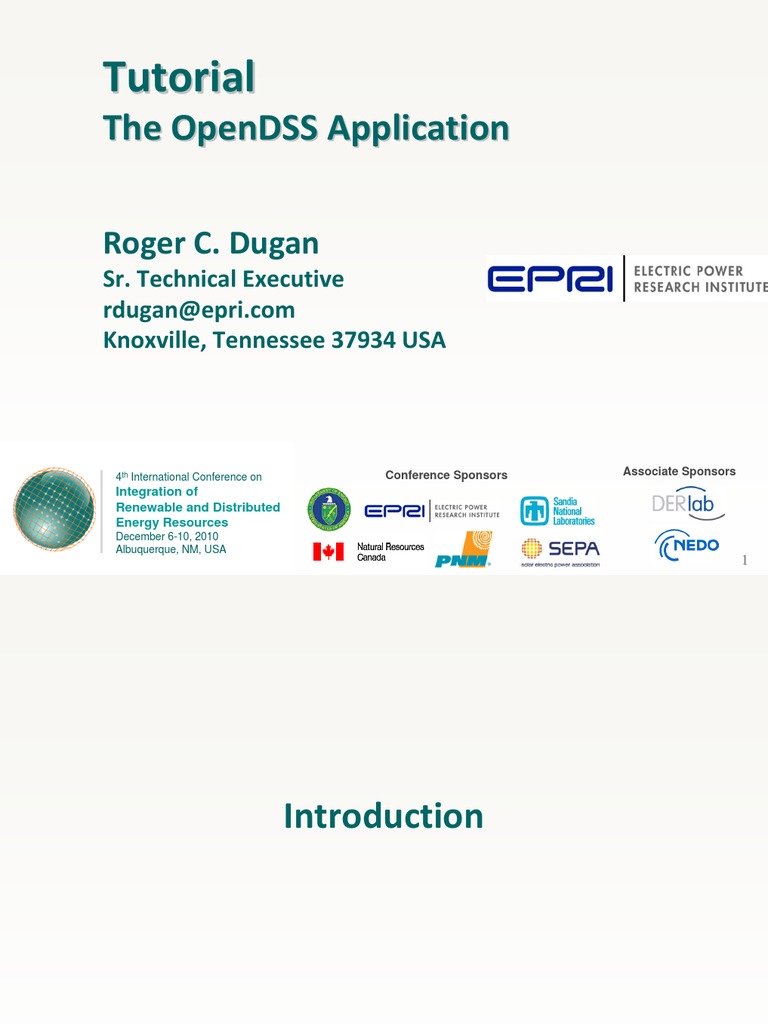 Opendss Tutorial Epri Dugan Pdf Component Object Model Wind Power