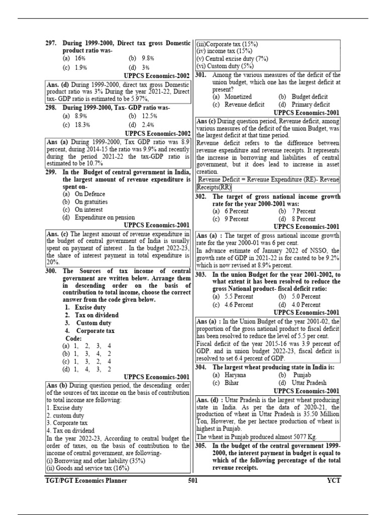ECONOMICS Chapterwise Solved Papers P3 | PDF | Fiscal Policy ...