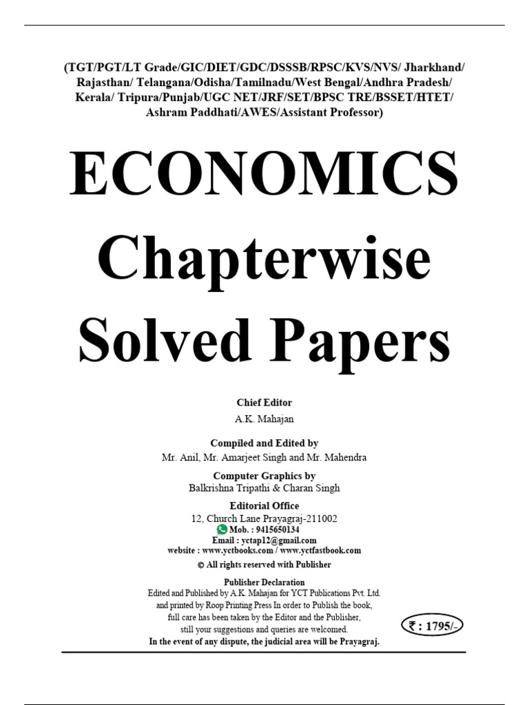 ECONOMICS Chapterwise Solved Papers P1 | PDF | Taxes | Economics