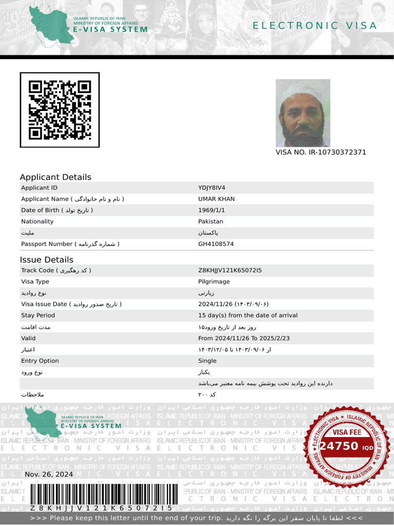 Electronic Visa: Applicant Details | PDF