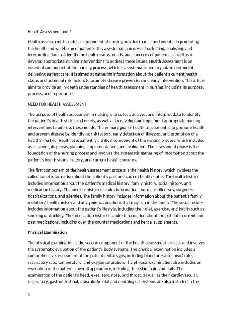 Fundamentals of Health Assessment in Nursing | PDF | Physical ...