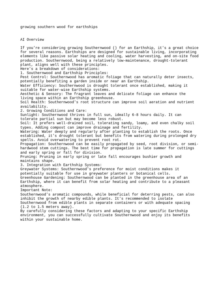 Growing Southern Wood For Earthships | PDF | Root | Soil