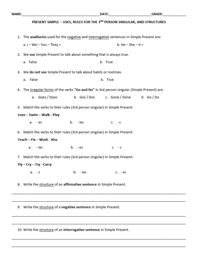 Simple Present - Theory | PDF