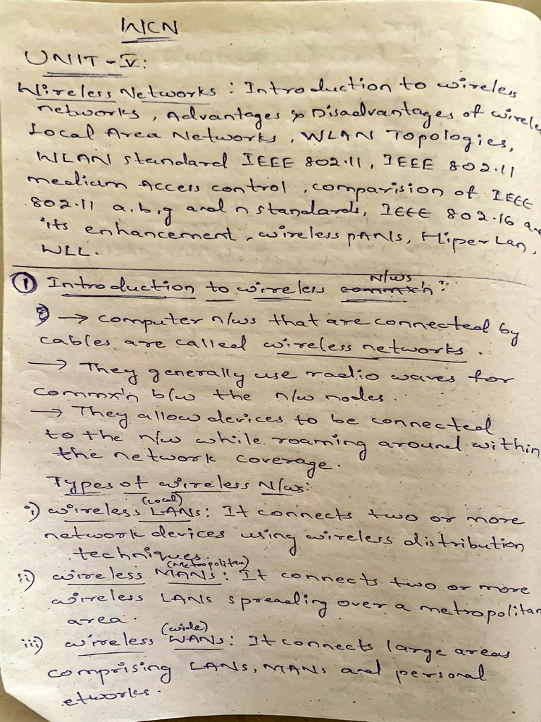 WCN Unit - 5 | PDF
