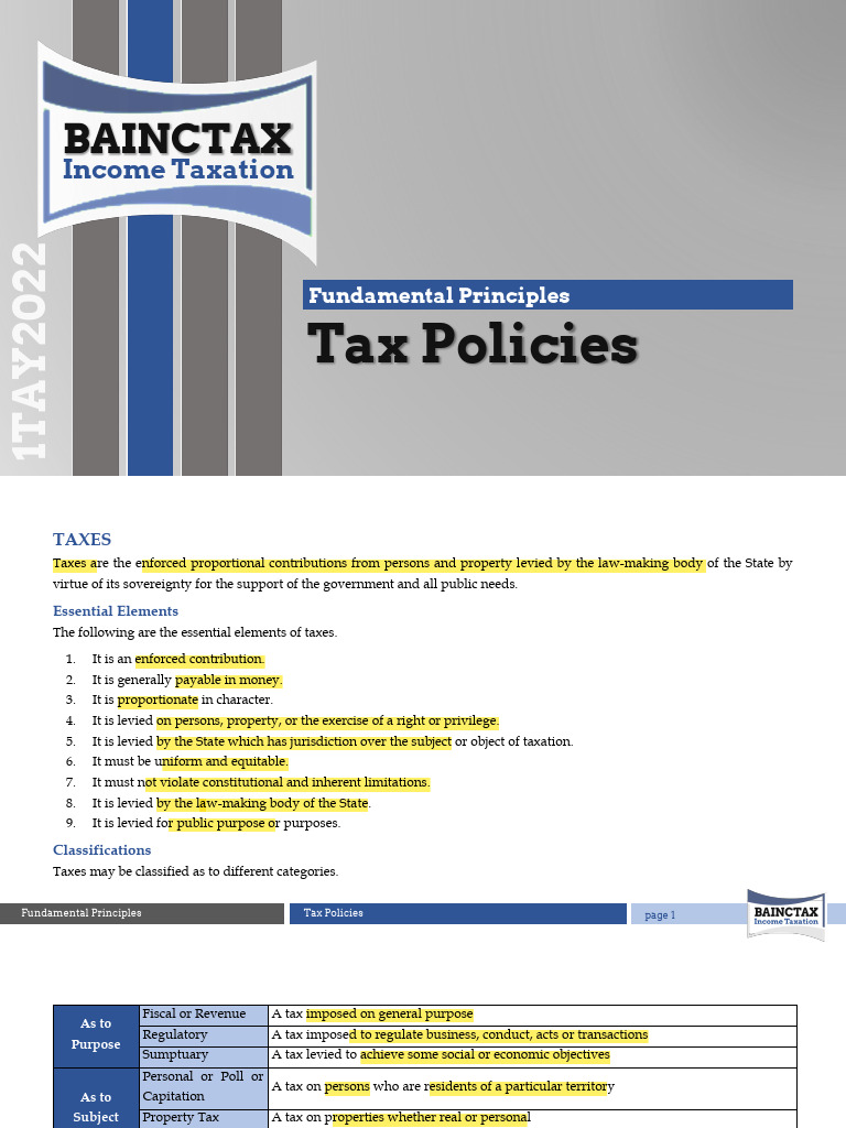 Module 02 - Tax Policies | PDF | Taxes | Taxation In The United States