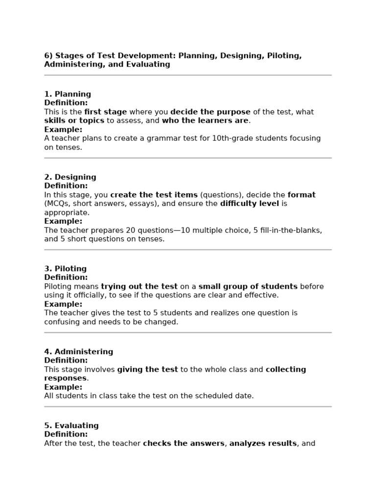 Test Development Stages Explained | PDF