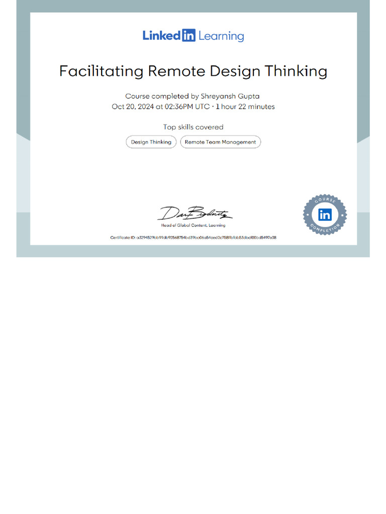 LinkedIn Certificates | PDF