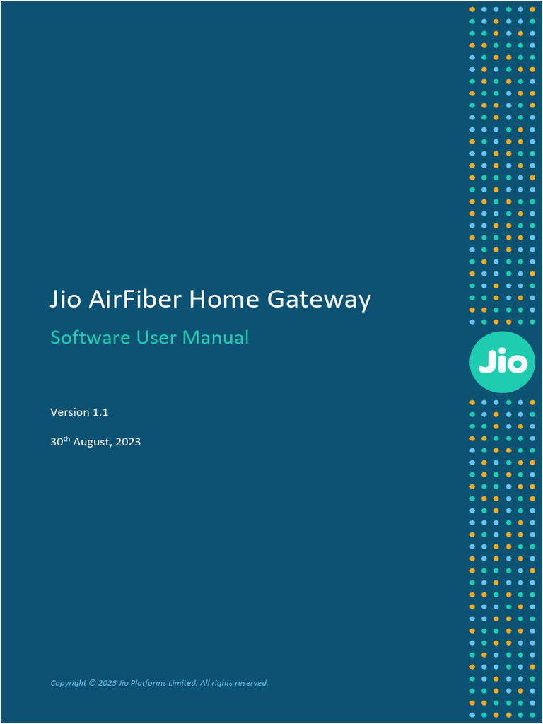 Jio AirFiber Home Gateway User Manual | PDF | Ip Address | I Pv6