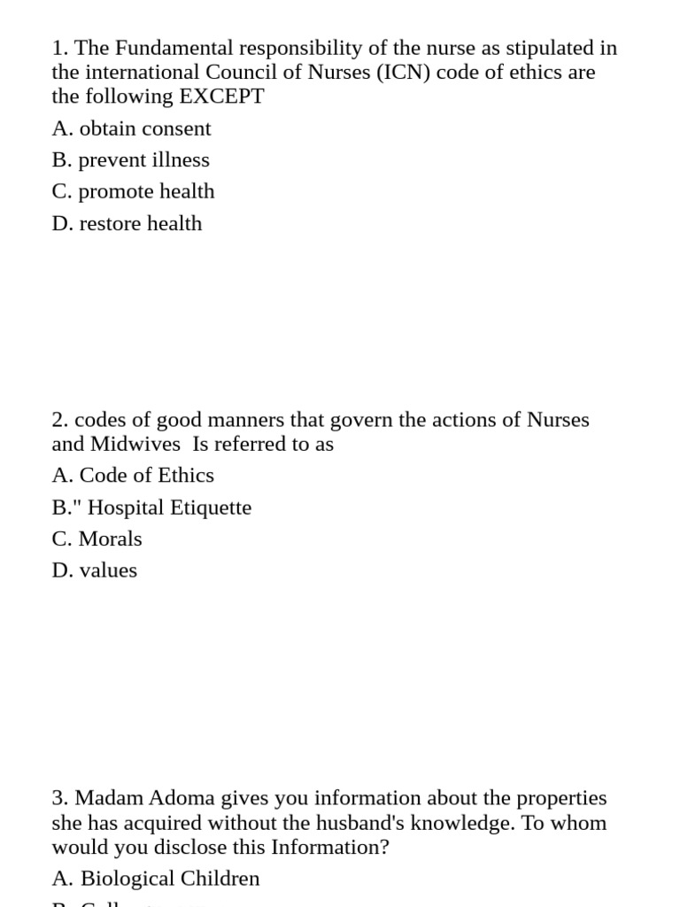 Ethical Responsibilities in Nursing | PDF | Pregnancy | Surgery