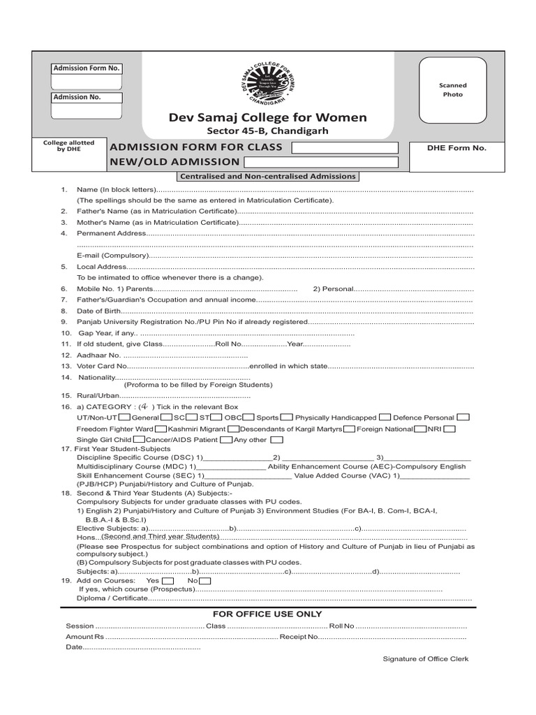 Admission Form 2024 25 - 021312 | PDF | Affidavit