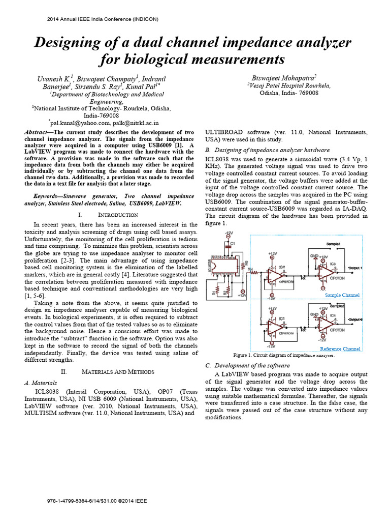 Development of Dual Channel Impedance Analyzer | PDF | Electrical ...