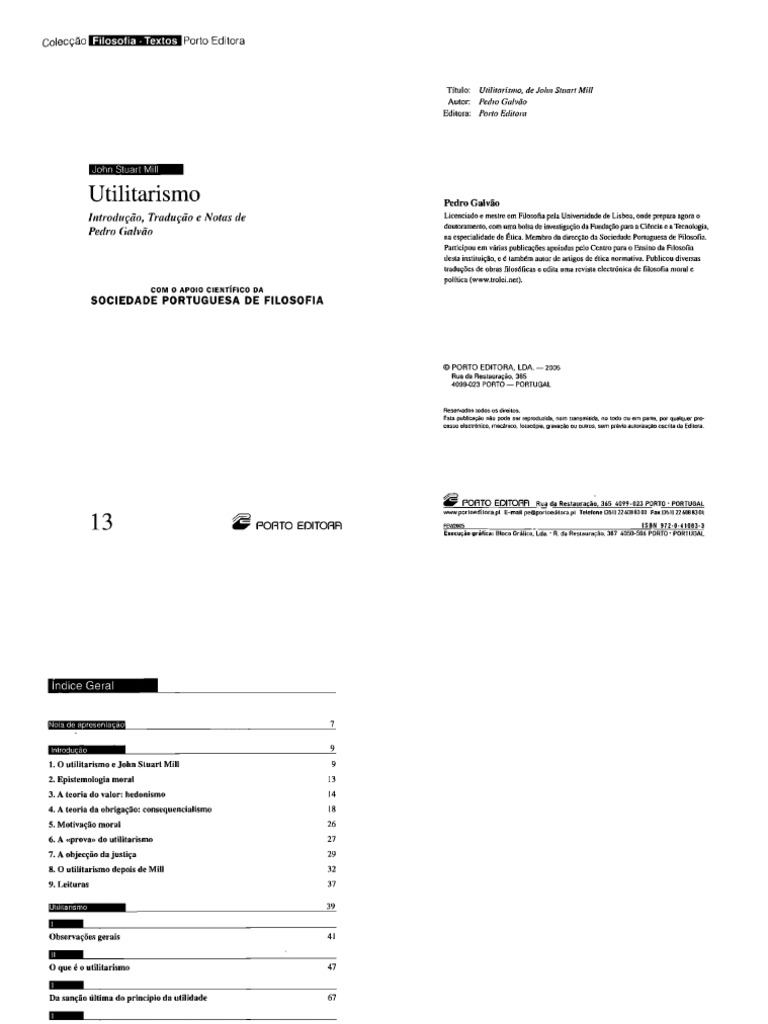 Texto Completo John Stuart Mill - Utilitarismo | PDF | Utilitarismo | Hedonismo