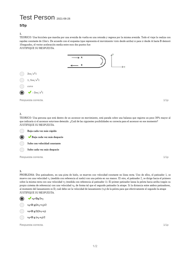 Test Person 7-45 | PDF | Velocidad | Física Aplicada e Interdisciplinaria