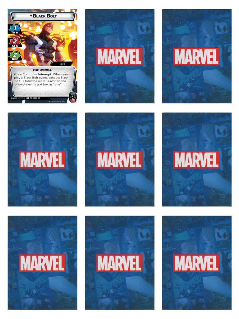 Black Bolt Hero 1 A4 Backs | PDF