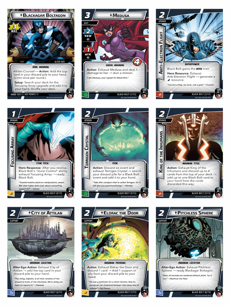 Black Bolt Hero 1 A4 Fronts | PDF