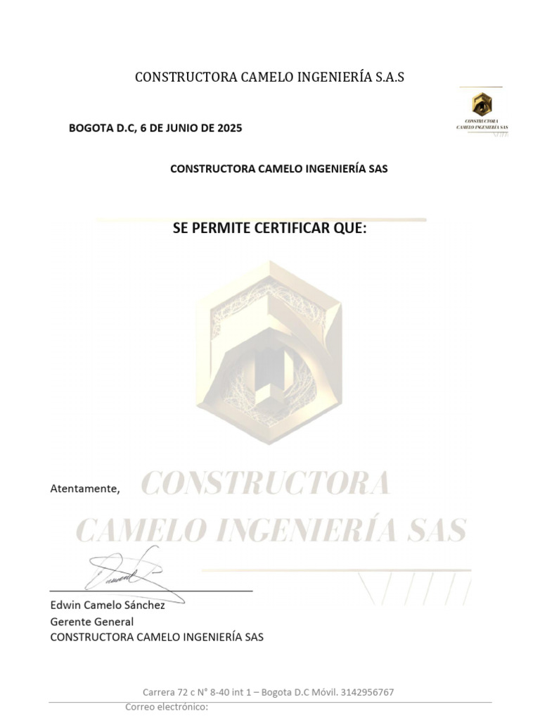 Jasbleidy de Fosca Certificacion | PDF